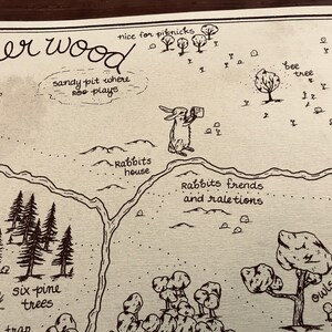 Map of 100 Aker Wood: Aged, Handmade, Hand Drawn, Authentic Gift ...