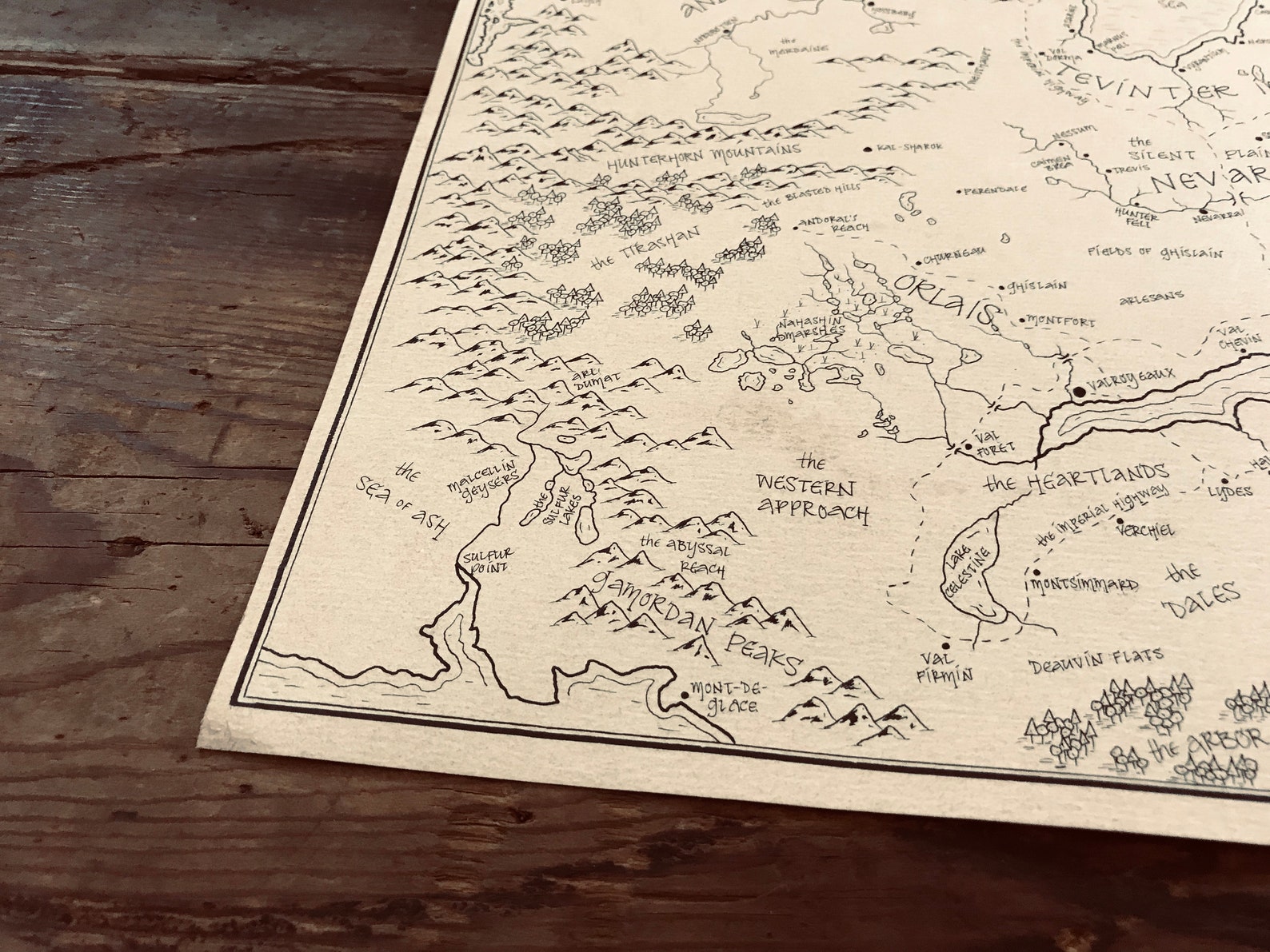 Dragon Age Map of Thedas: Aged Handmade Hand Drawn | Etsy