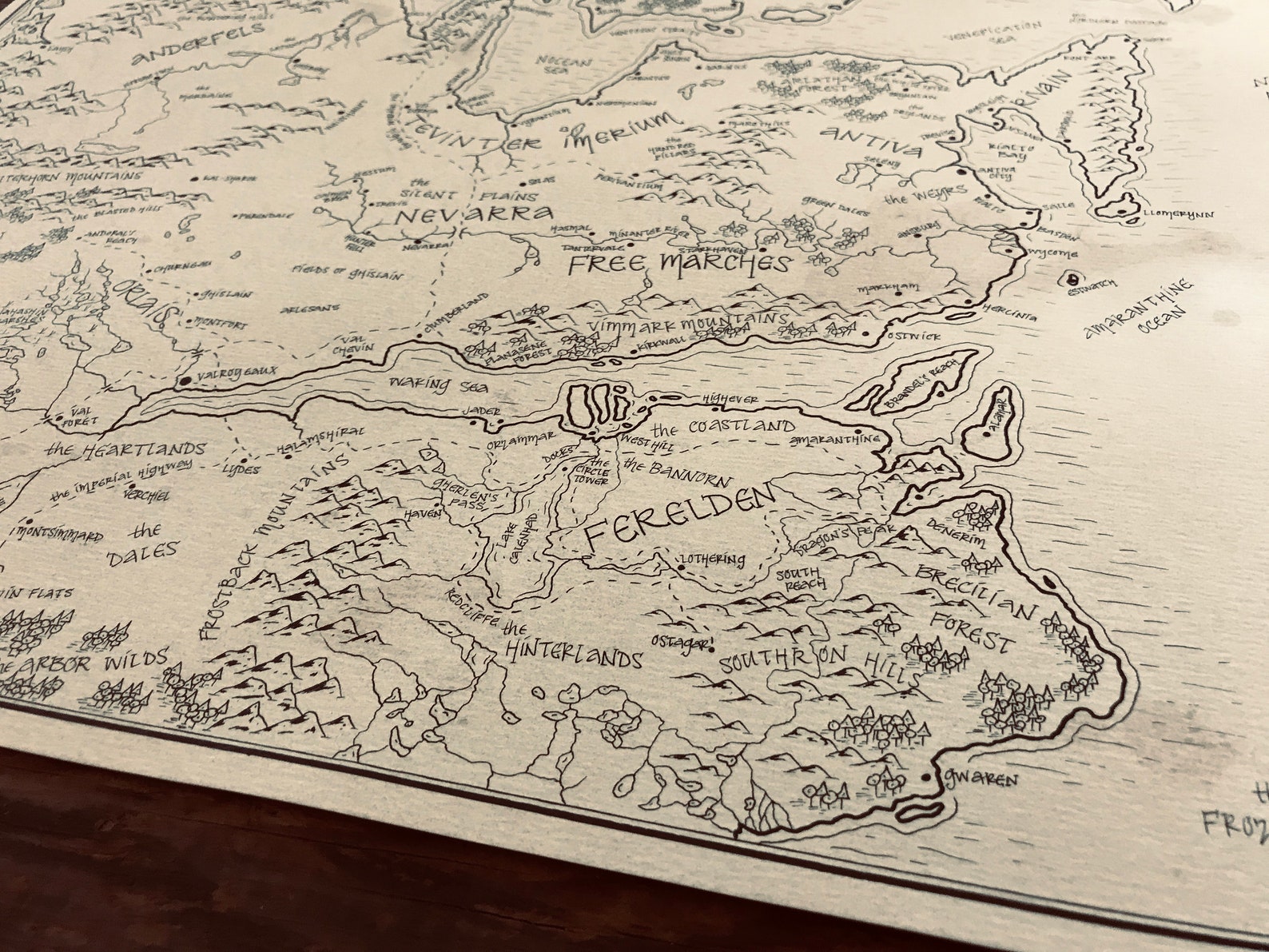 Dragon Age Map of Thedas: Aged Handmade Hand Drawn | Etsy