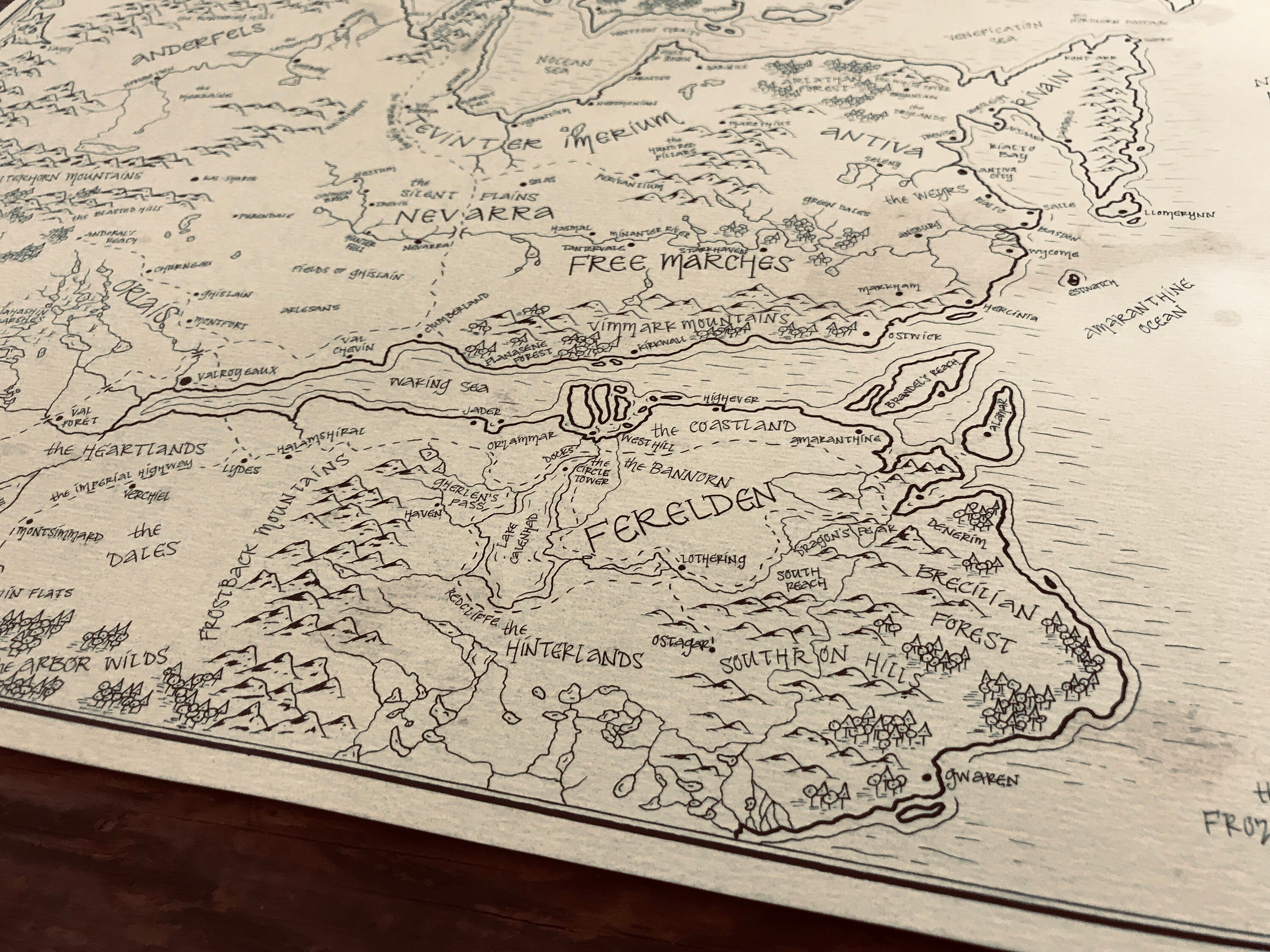 Dragon Age Map of Thedas: Aged Handmade Hand Drawn | Etsy Canada
