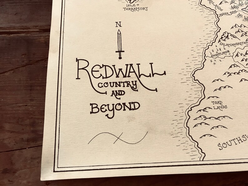 Map of Redwall: Aged Handmade Hand Drawn Authentic Gift | Etsy Canada