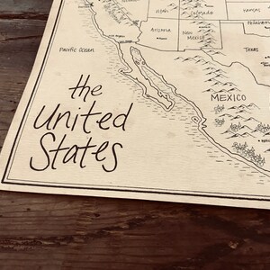 United States Map: Aged, Handmade, Hand Drawn, Authentic Gift of ...