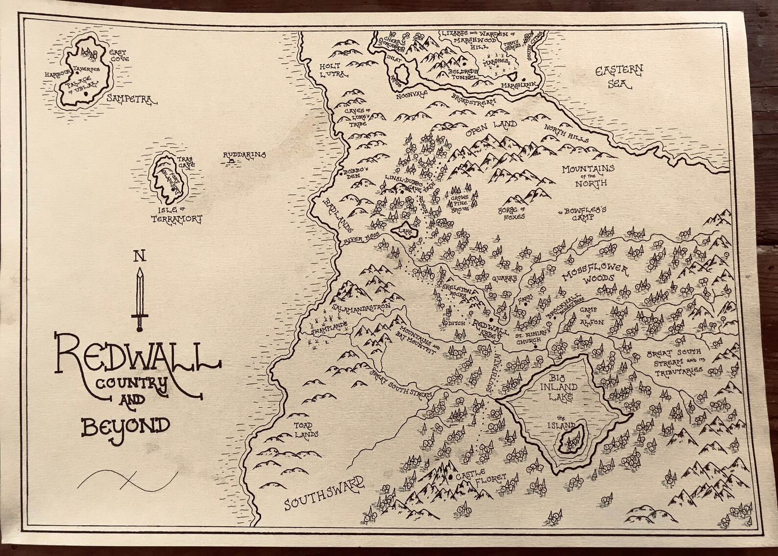 Map of Redwall: Aged Handmade Hand Drawn Authentic Gift - Etsy Canada