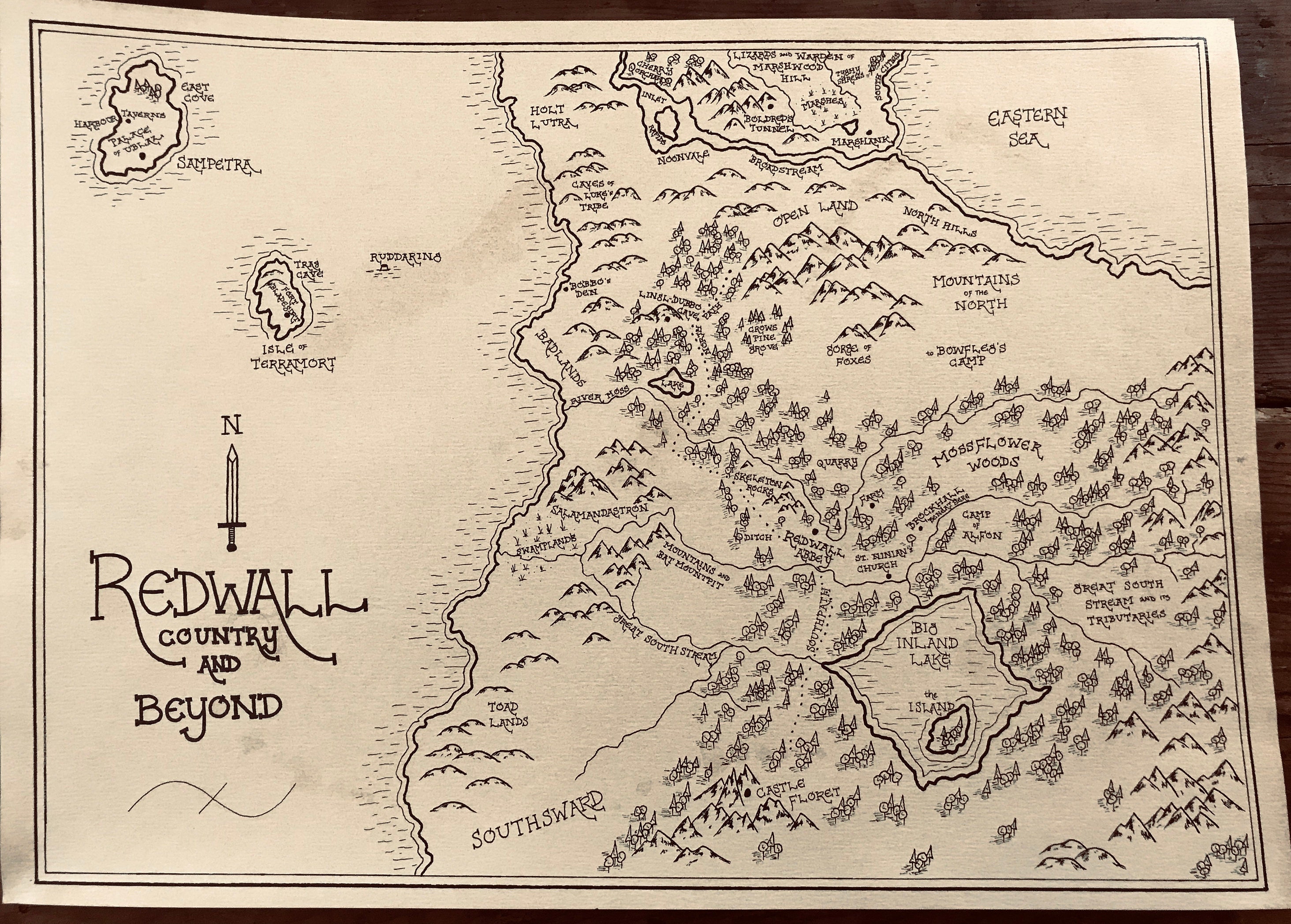 Map of Redwall: Aged Handmade Hand Drawn Authentic Gift | Etsy UK