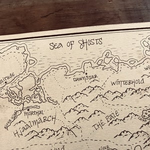 Map of Skyrim: Aged, Handmade, Hand Drawn, Authentic Gift, Fantasy Art ...