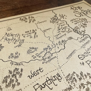 Map of the Shire: Hand-drawn Lord of the Rings Art, JRR Tolkien Gift - Etsy