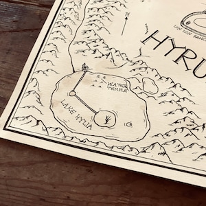 Map of Hyrule: Aged, Handmade, Hand Drawn, Authentic Gift, Fantasy Art ...