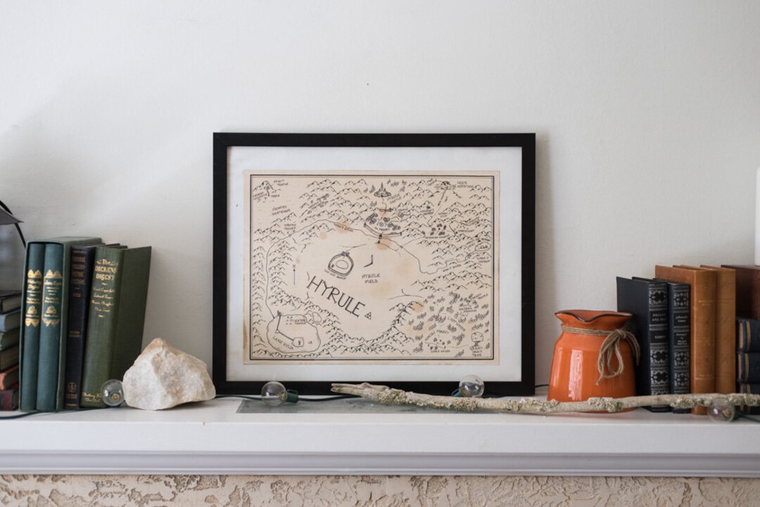 Map of Hyrule: Aged Handmade Hand Drawn Authentic Gift - Etsy