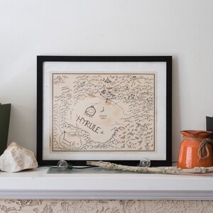 Map of Hyrule: Aged Handmade Hand Drawn Authentic Gift - Etsy