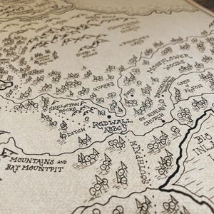 Map of Redwall: Aged, Handmade, Hand Drawn, Authentic Gift, Fantasy Art ...