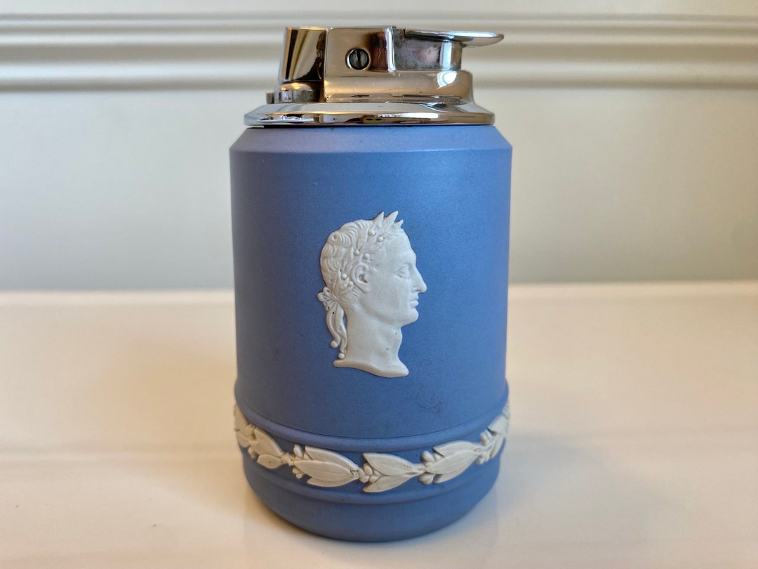 Wedgwood Vintage Blue Jasperware Julius Caesar Table Lighter - Etsy