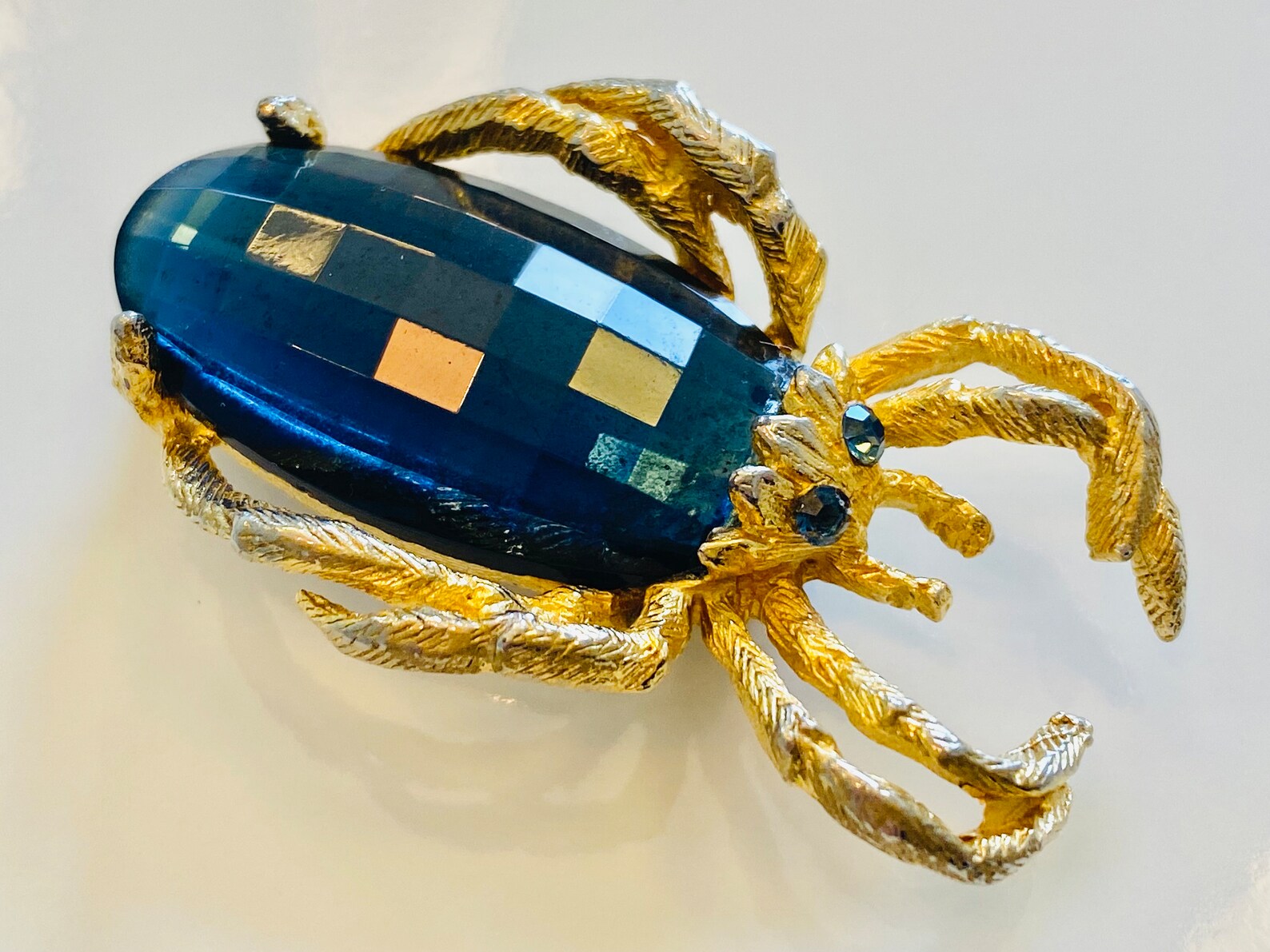 Alice Caviness Vintage Signed Sapphire Blue Rhinestone Spider Insect ...