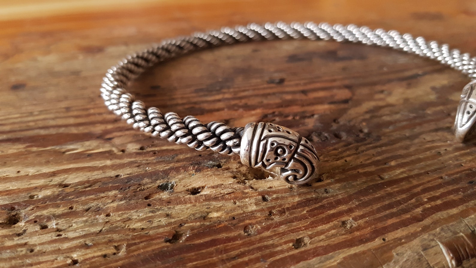 Viking Torc Sterling Silver Brass Bronze Raven Head Valraven - Etsy