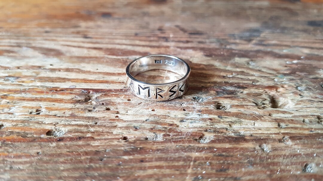 Viking Ring Runes Medieval Magic Sterling Silver - Etsy