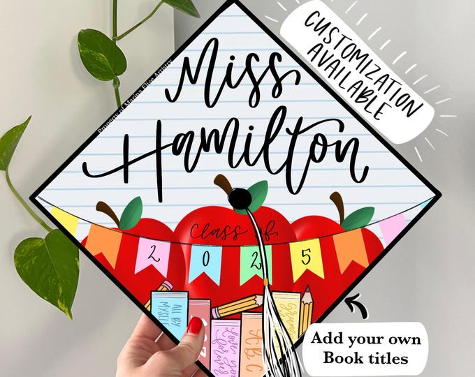 Grad Cap Topper Teacher, Graduation Cap for Teachers, Elementary ...