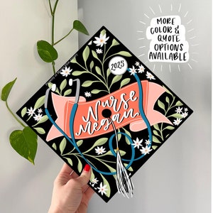 Nurse Graduation Cap, Nursing Grad Cap, RN Grad Cap Topper, Custom ...