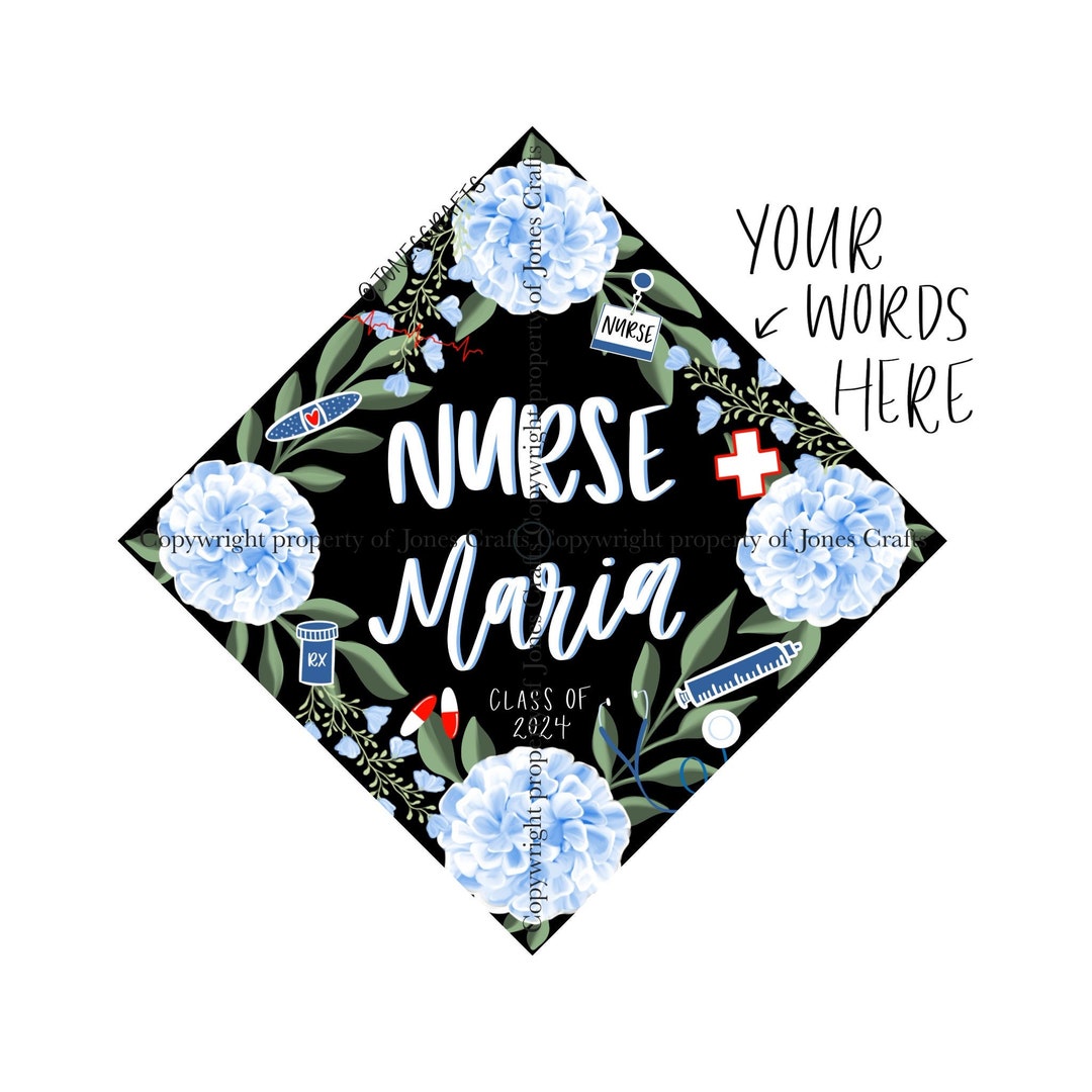 Nurse Graduation Cap, Nursing Grad Cap, Custom Nurse Topper, Grad Cap ...