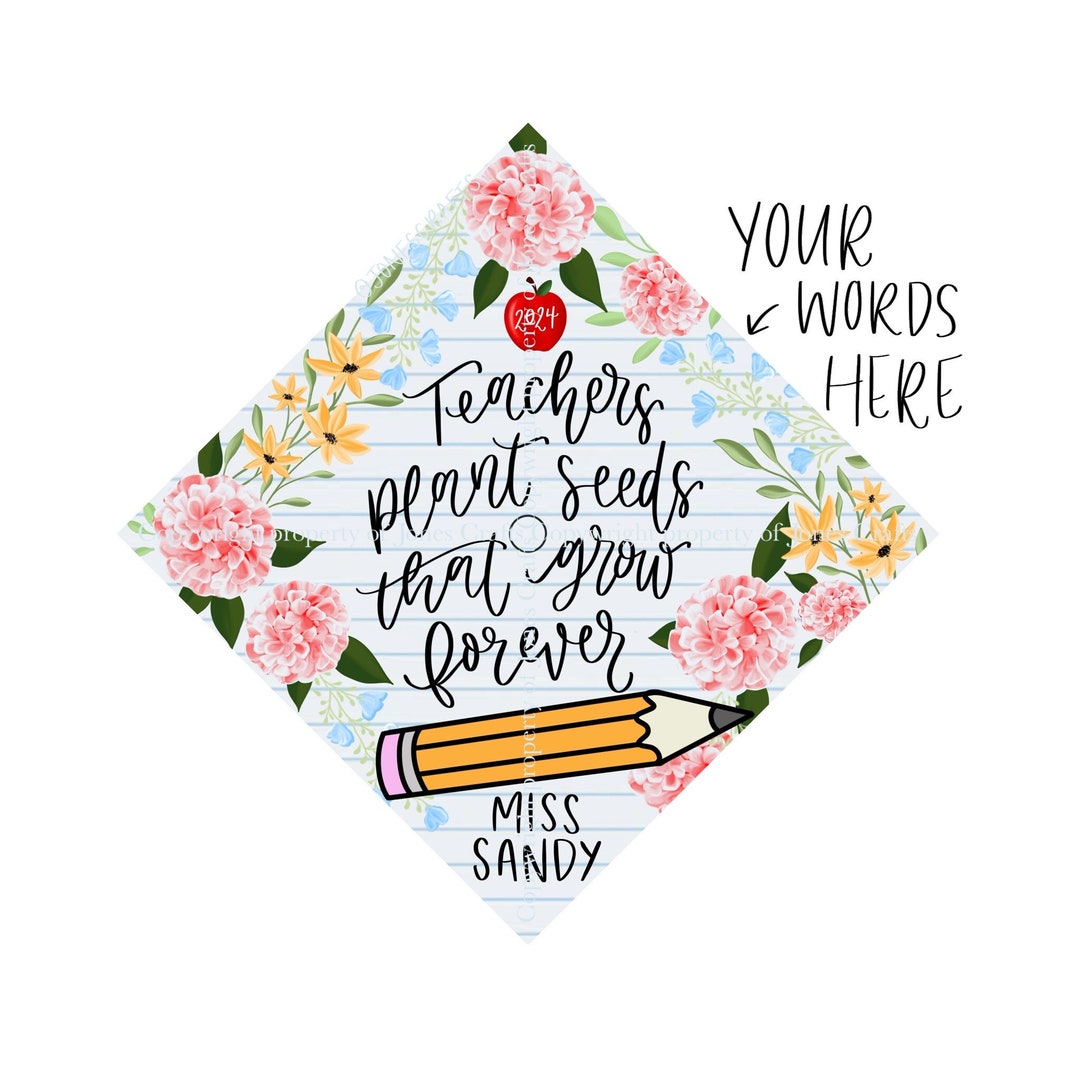 Grad Cap Topper Teacher, Graduation Cap for Teachers, Elementary ...