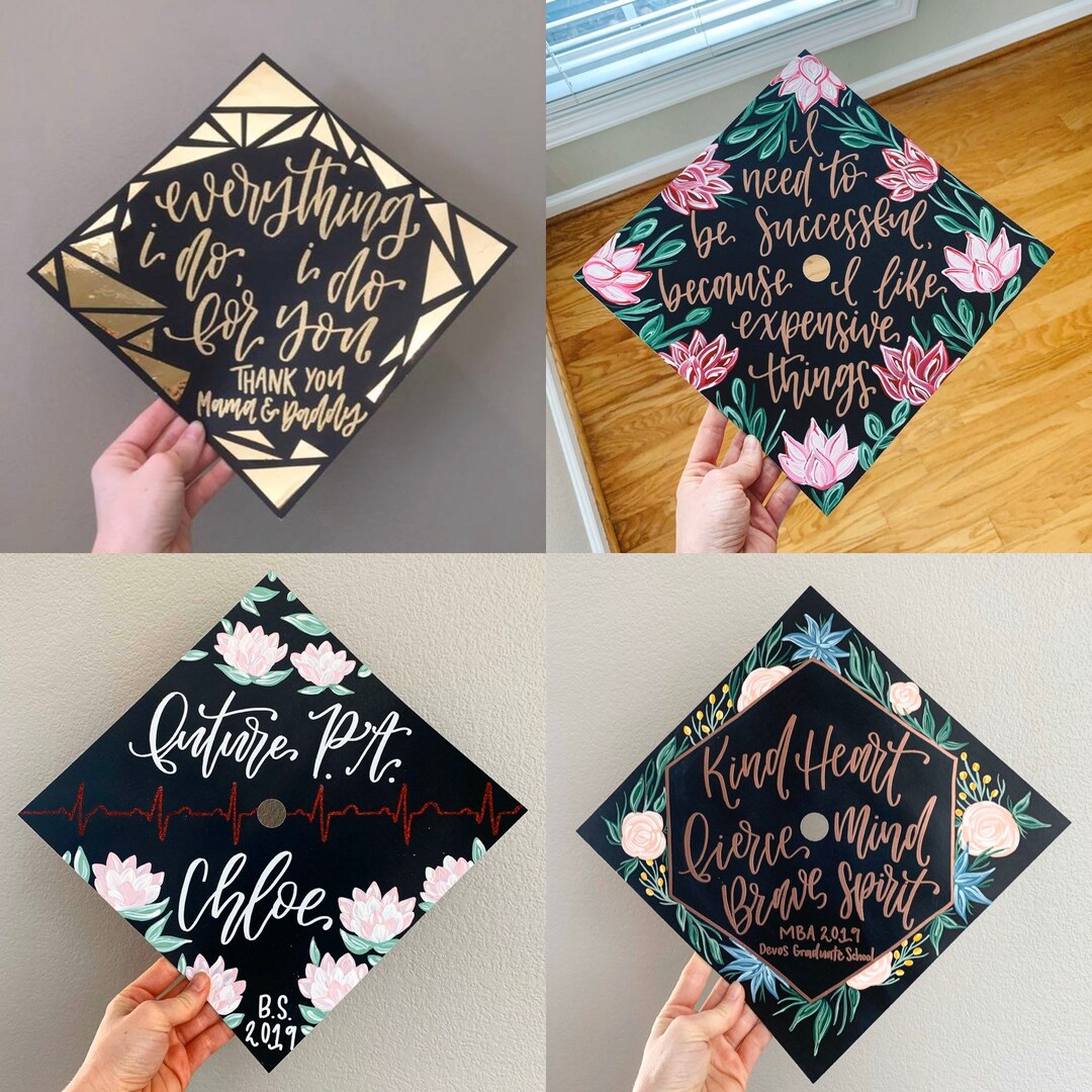 Personalized Grad Cap Topper Grad Cap Design Hand Painted - Etsy