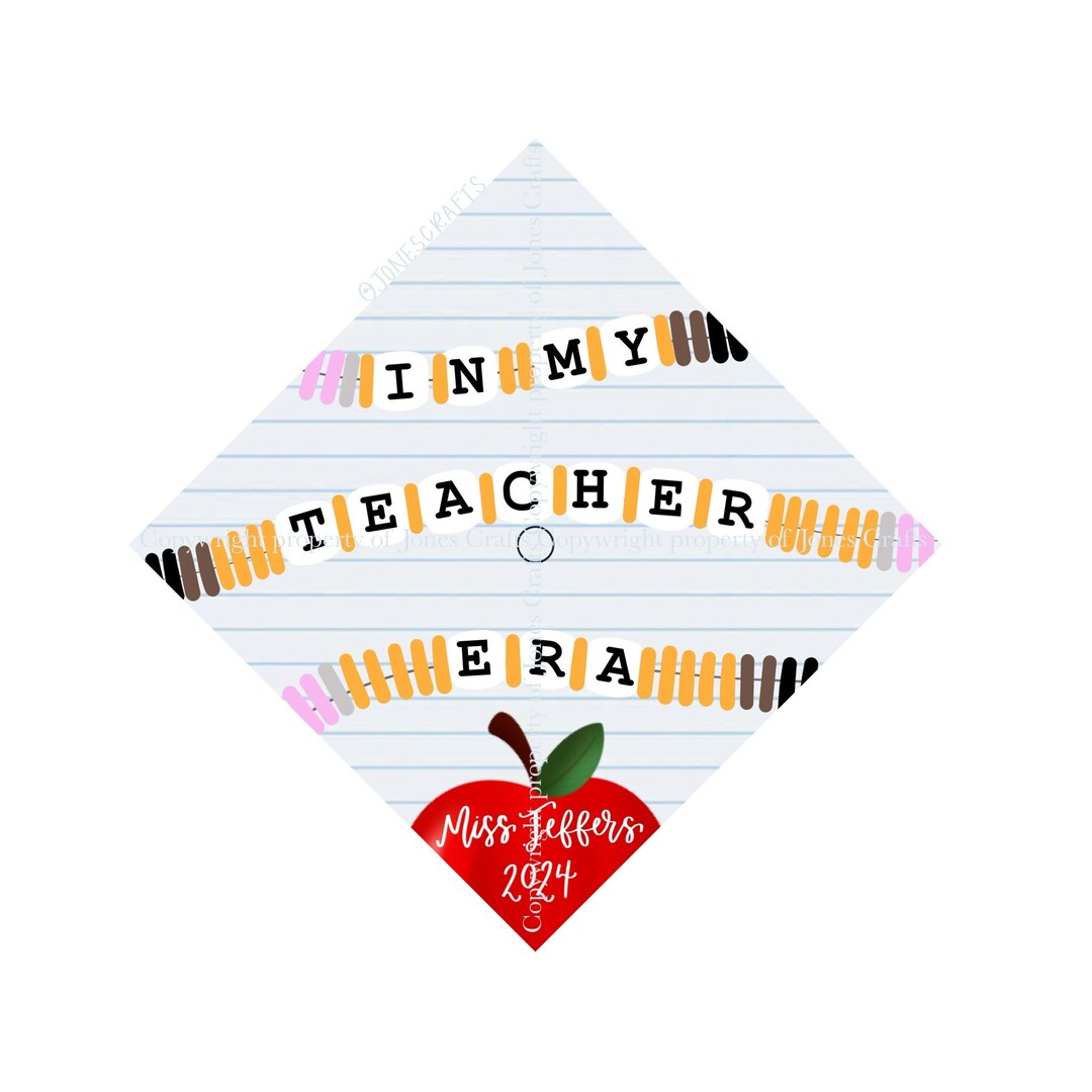 Grad Cap Topper Teacher, Graduation Cap for Teachers, Elementary ...