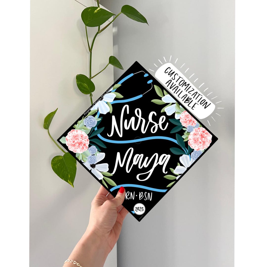 Nurse Graduation Cap, Nurse Grad Cap, Cap Topper Nurse, RN Grad Cap ...