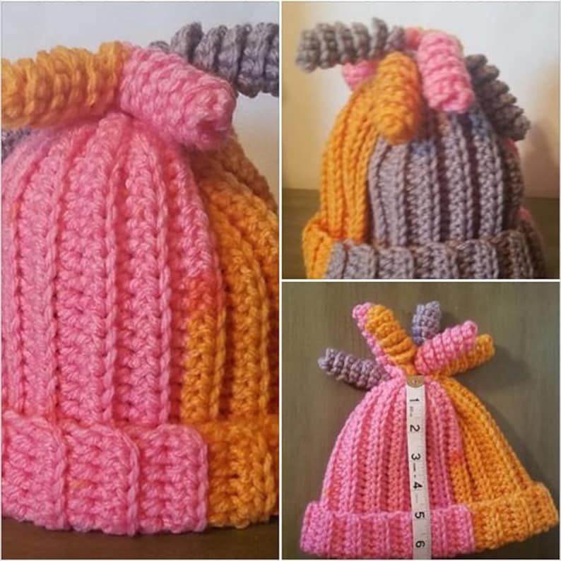 Baby Rainbow Curly Cue Hat Multi Colored Beanie Toque - Etsy