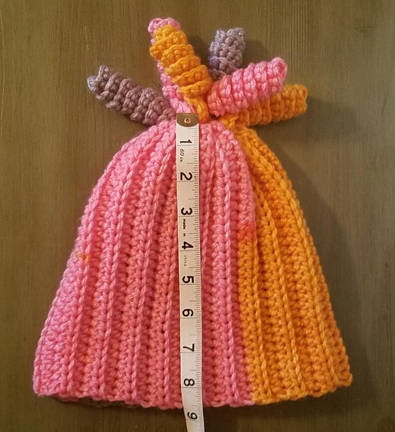 Baby Rainbow Curly Cue Hat Multi Colored Beanie Toque - Etsy