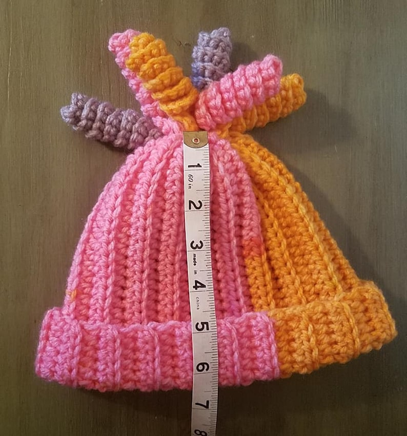 Baby Rainbow Curly Cue Hat Multi Colored Beanie Toque - Etsy
