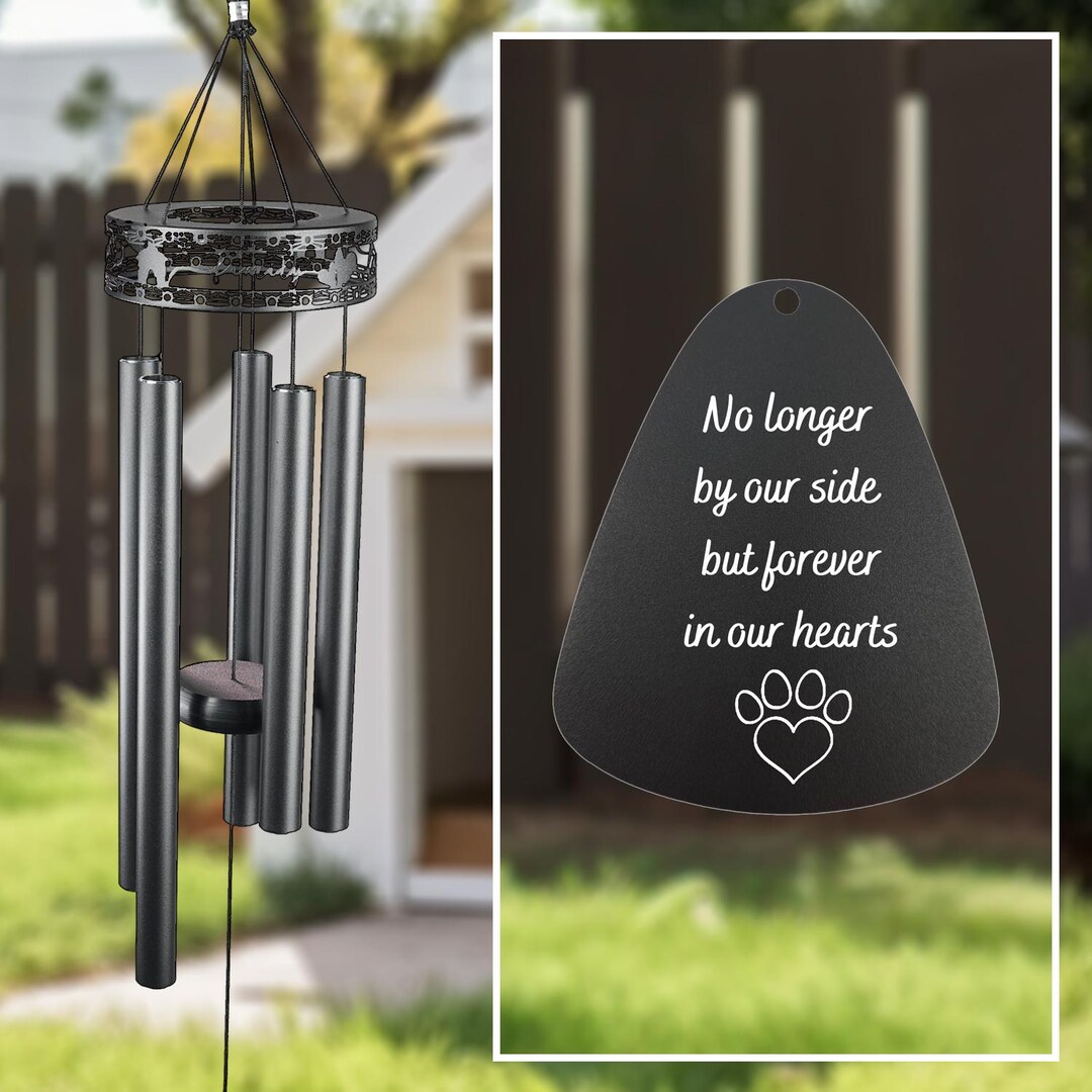 34" No Longer Here Loss of Pet Wind Chime Grief Gift FREE Shipping ...
