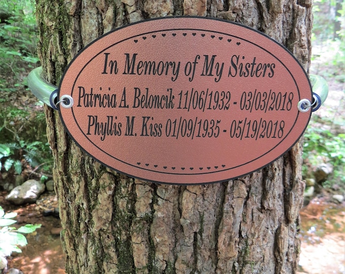 Memorial Plaque, Memorial Tree Marker, Metal Plaques, Memorial Garden ...
