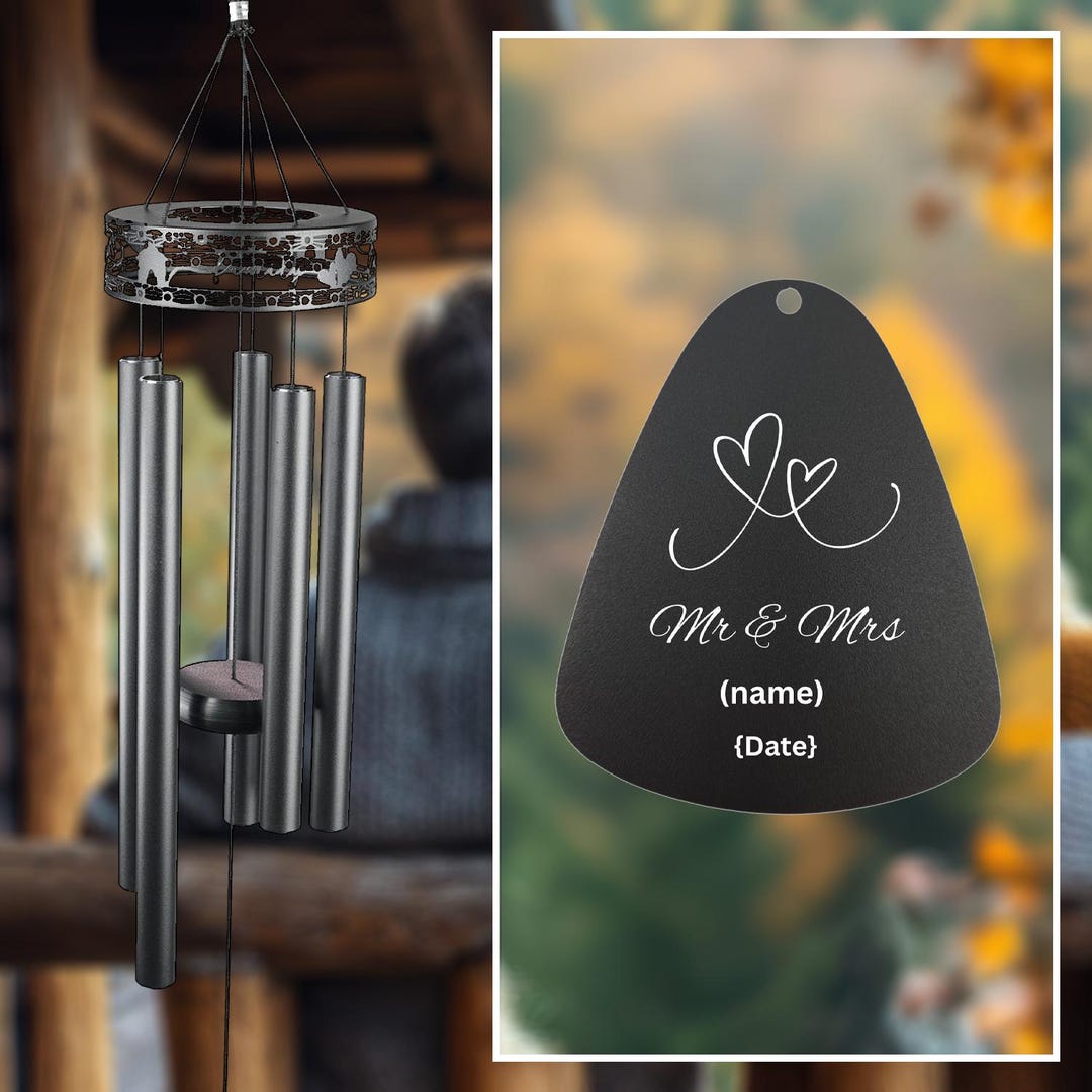 Mr. & Mrs. Personalized Wedding Wind Chime: Engraved Mr. and Mrs. Gift ...