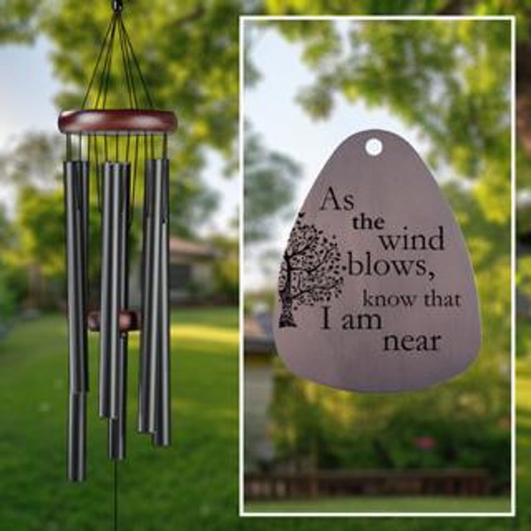Engraved Memorial Wind Chime: Personalized Message, Soothing Sounds ...