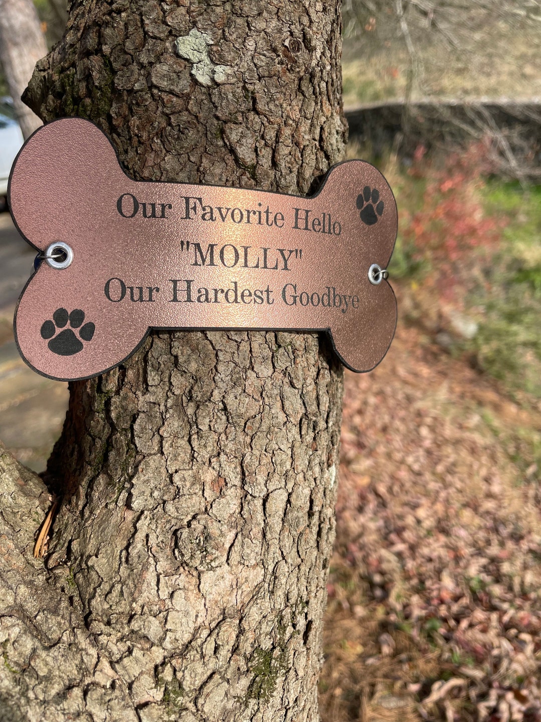 Dog Bone Tree Tag, Tree Memorial Marker. Dogs Are Family. Grows Safely ...