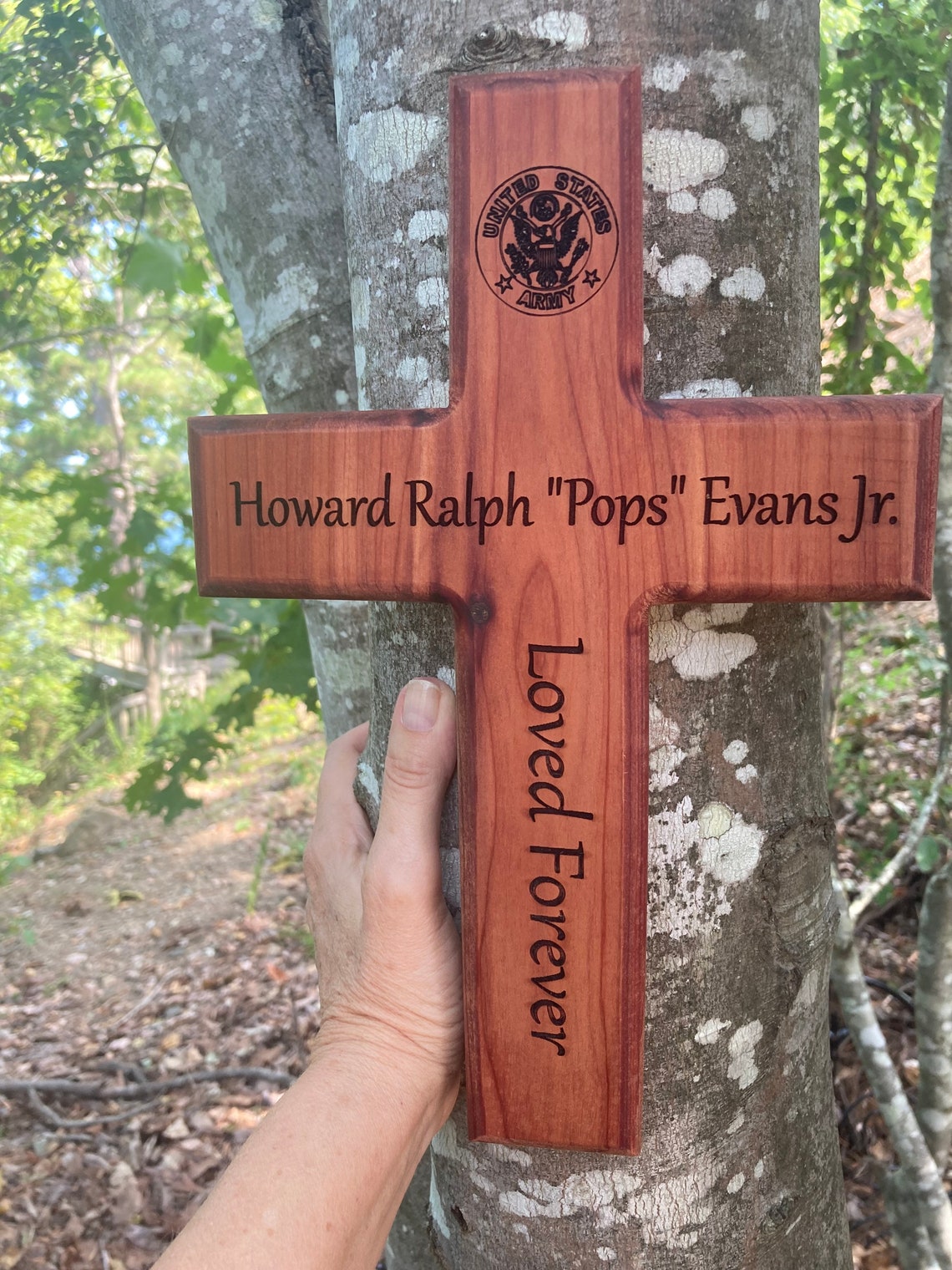 Personalized Cross: Outdoor Tree Marker (8x11) - Etsy