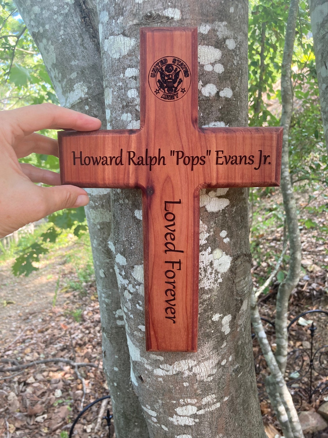 Personalized Cross: Outdoor Tree Marker (8x11) - Etsy