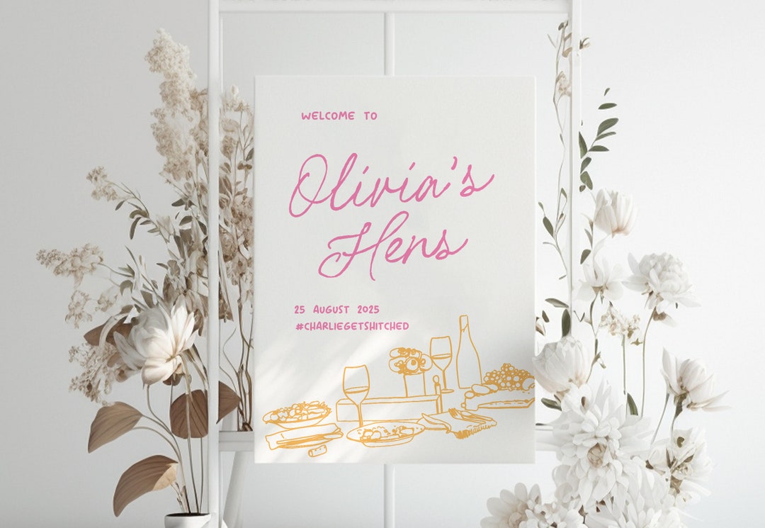 MACIE Italian Style Hens Party Welcome Sign Template, Hens Weekend ...