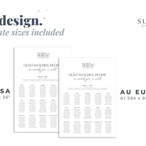 MIRRA Modern Wedding Seating Chart Template, Download Minimalist ...