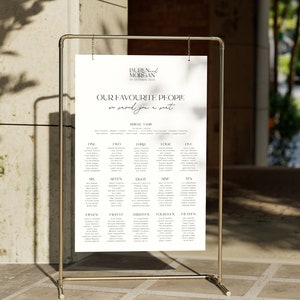 MIRRA Modern Wedding Seating Chart Template, Download Minimalist ...