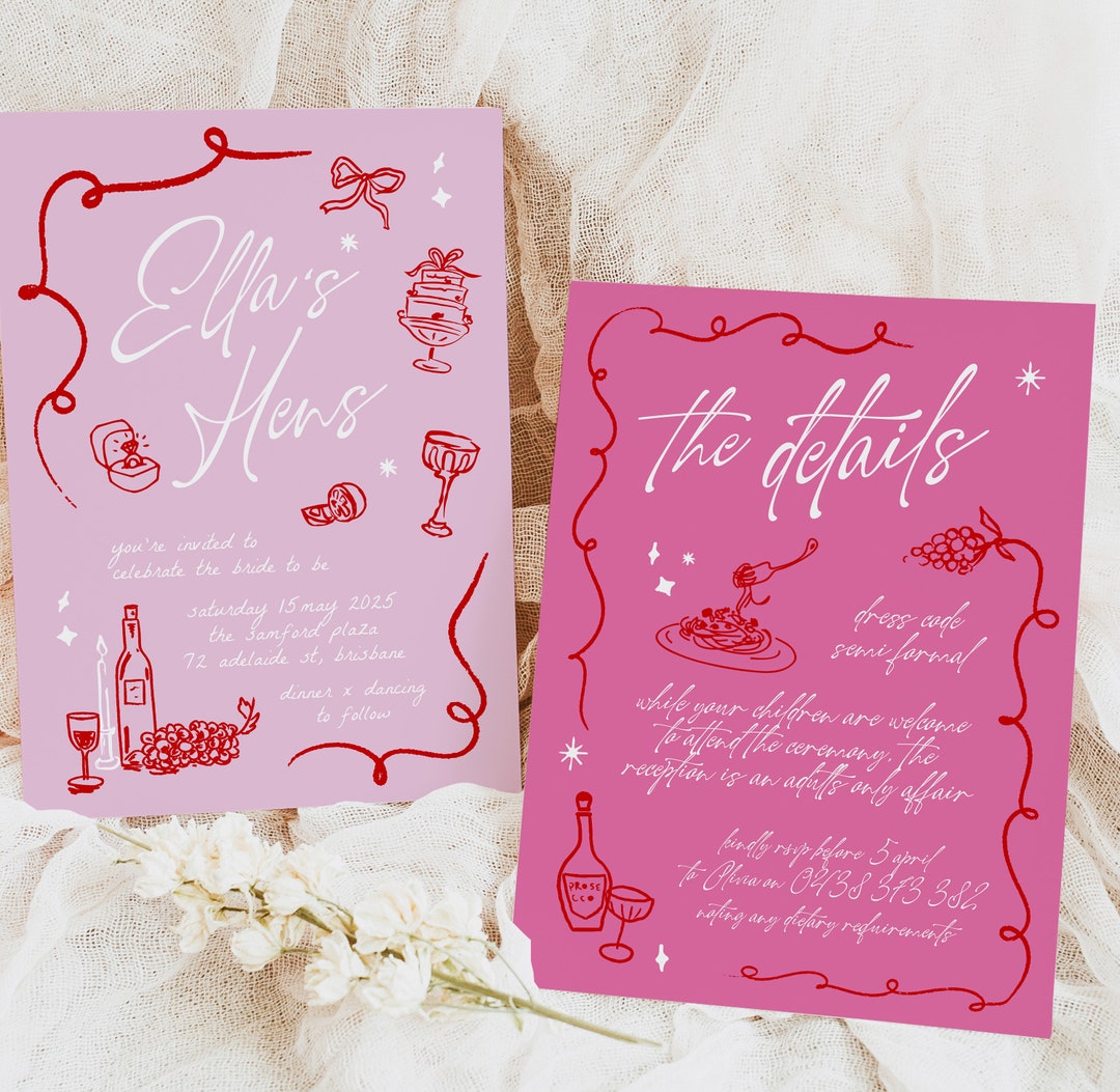 VINO Hens Party Invitation Template | Trendy Modern Bachelorette Party ...