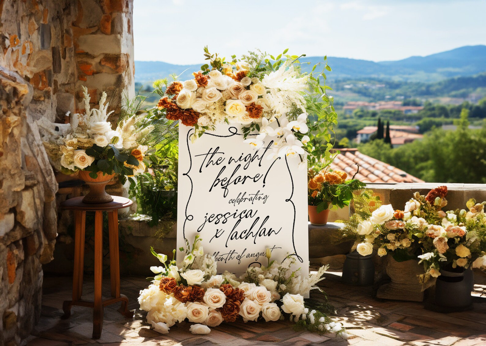 AYLA Script Wedding Rehearsal Dinner Welcome Sign, the Night Before ...