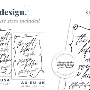 AYLA Script Wedding Rehearsal Dinner Welcome Sign, the Night Before ...