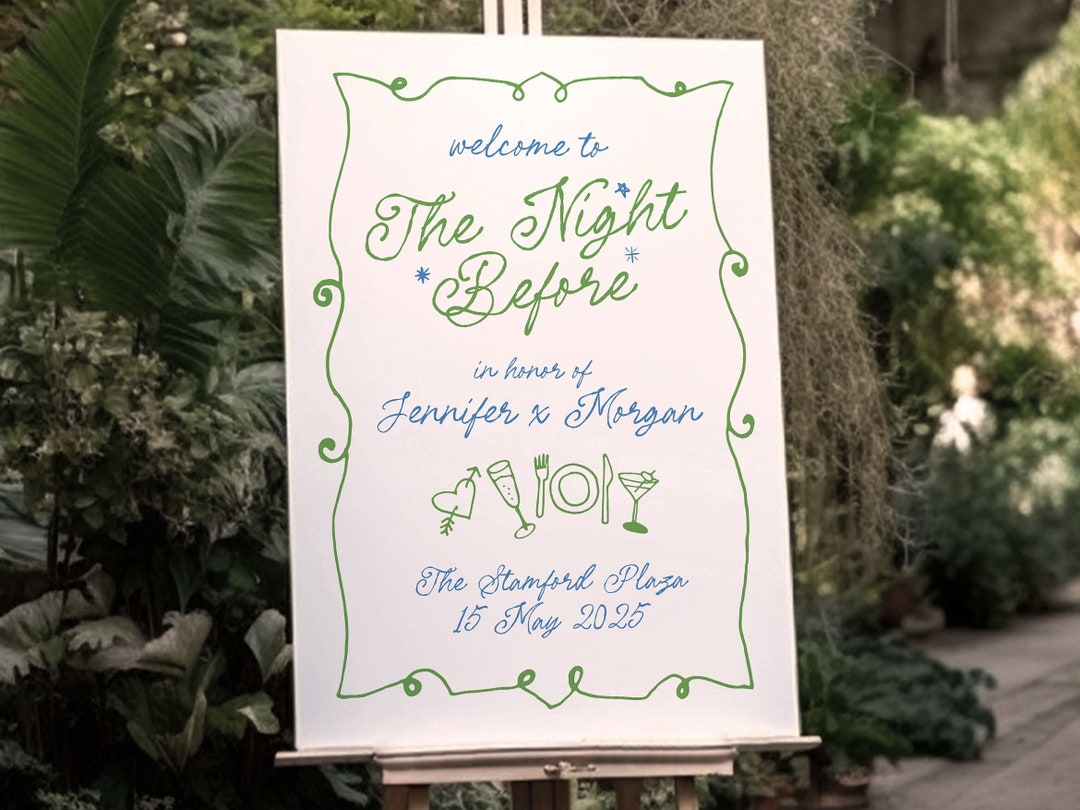 GEORGIE Whimsical Rehearsal Dinner Sign | Engagement Sign | the Night ...