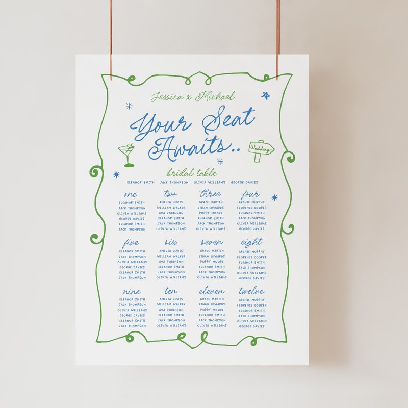 Colorful Seating Chart - Etsy