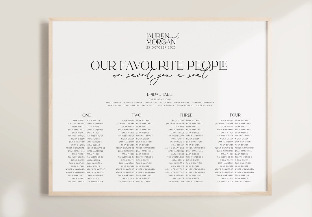 MIRRA Modern Banquet Wedding Seating Chart Template, Long Tables ...