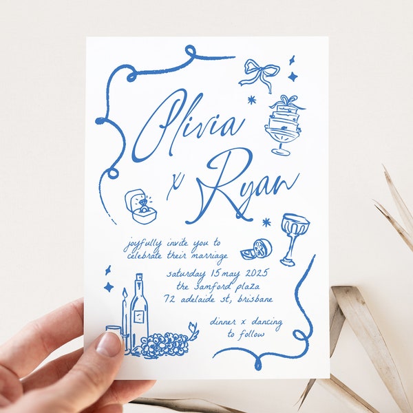 Hand Drawn Invite - Etsy