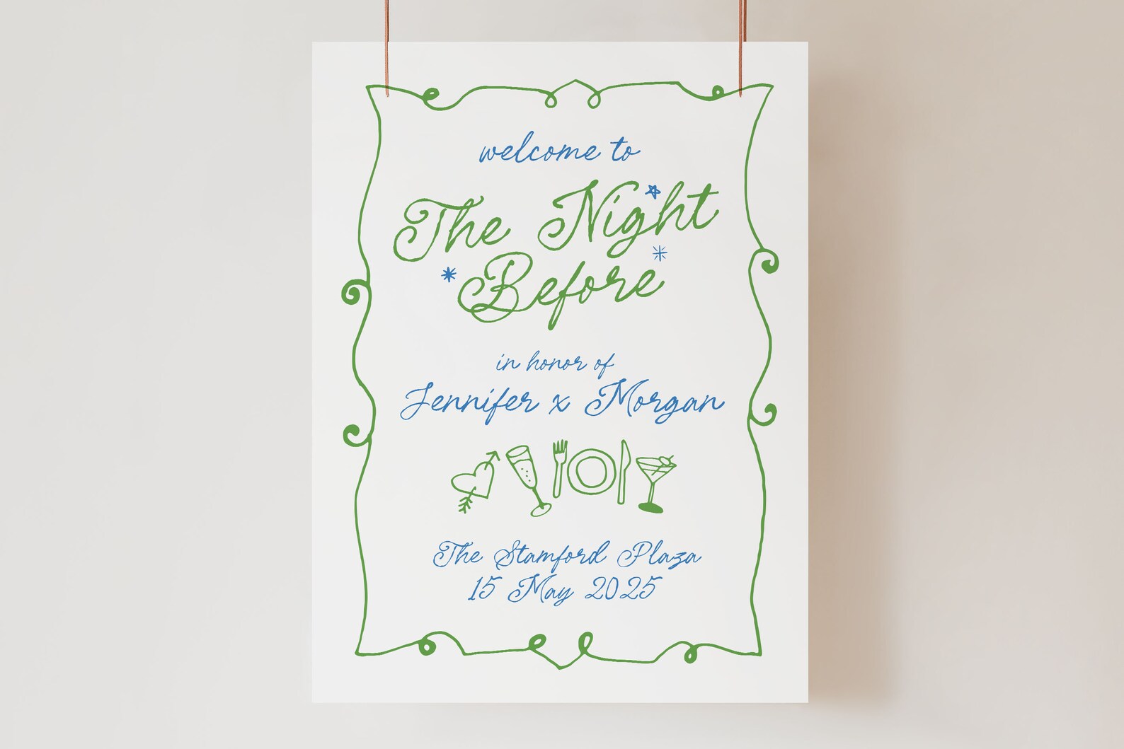 GEORGIE Whimsical Rehearsal Dinner Sign Engagement Sign the Night ...