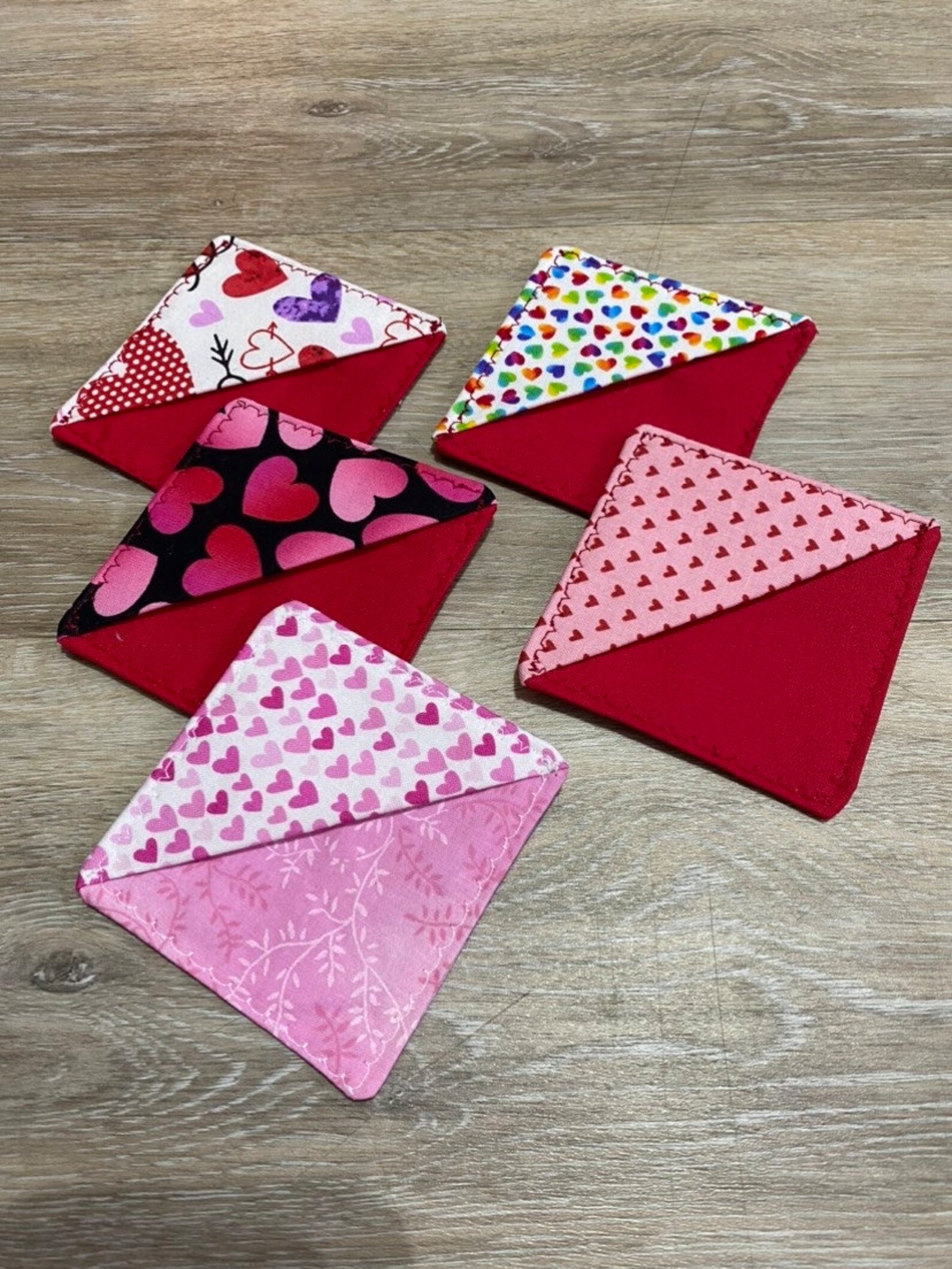 Valentine Hearts Fabric Corner Bookmark Page Saver - Etsy