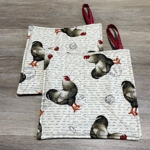 Farmhouse Chickens Pot Holders Set of Two - Etsy