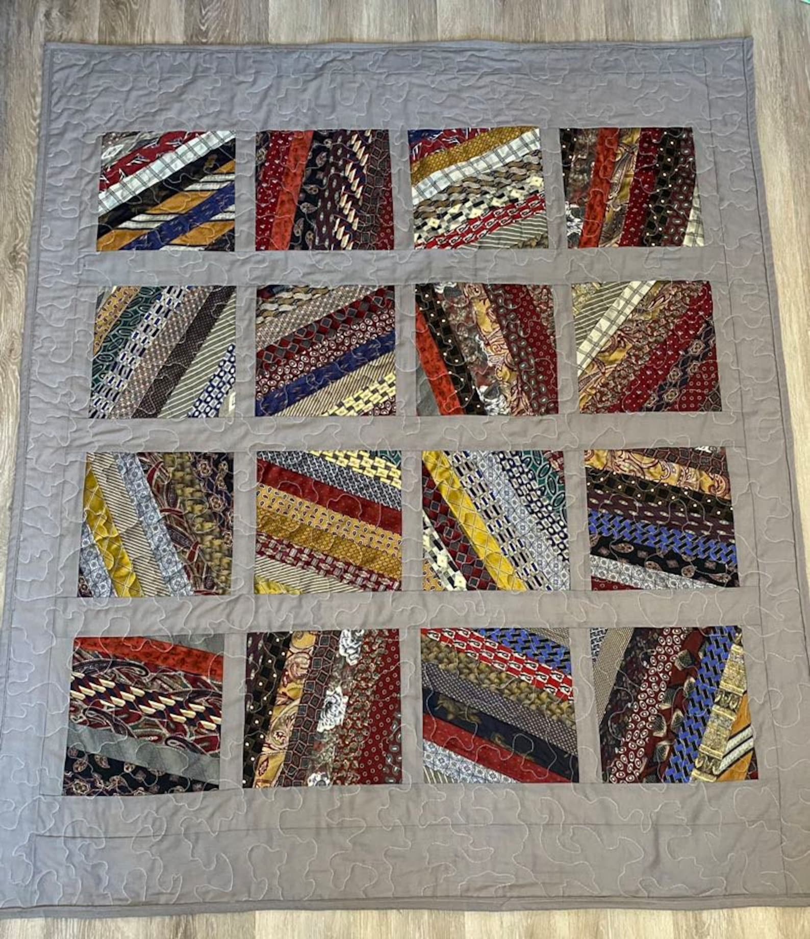 Handmade Memory Quilt From Neck Ties - Etsy
