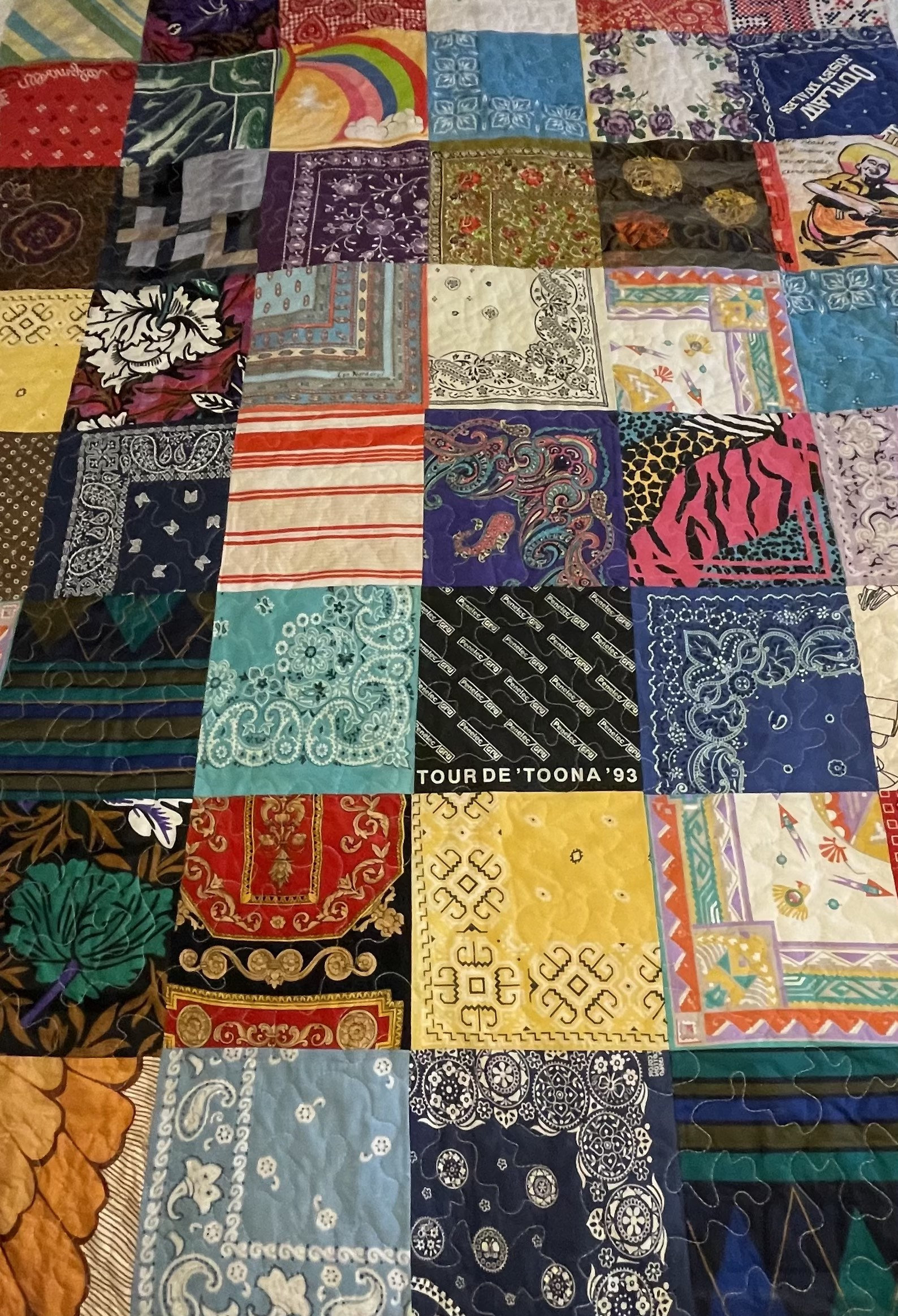 Handmade Memory Quilt From Scarves, Bandanas or Neck Ties - Etsy